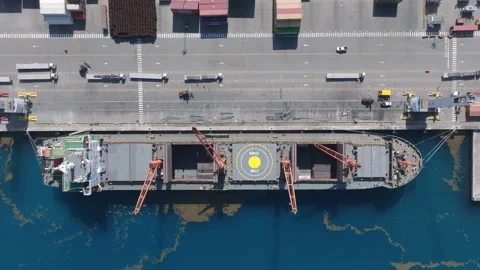 Aerial top view of caucedo harbor in Boc... | Stock Video | Pond5