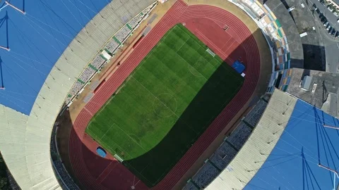 Aerial top view of city football soccer ... | Stock Video | Pond5