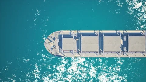 Aerial Top View Container Cargo Ship imp... | Stock Video | Pond5