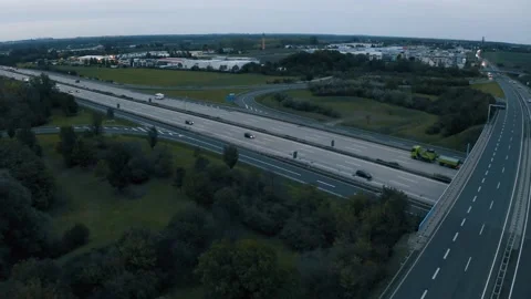 Aerial top view of a German A9 highway (... | Stock Video | Pond5