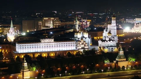 Aerial Top view Grand Kremlin Palace Mos... | Stock Video | Pond5
