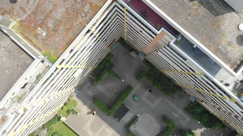 aerial top view of multistory apartment ... | Stock Video | Pond5