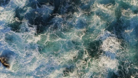 Aerial top view of ocean waves of beauti... | Stock Video | Pond5