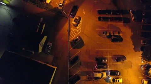 Aerial Top View Shot Of Cars At Parking ... | Stock Video | Pond5
