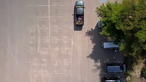 Aerial Top View Shot Of Pickup Truck Mov... | Stock Video | Pond5