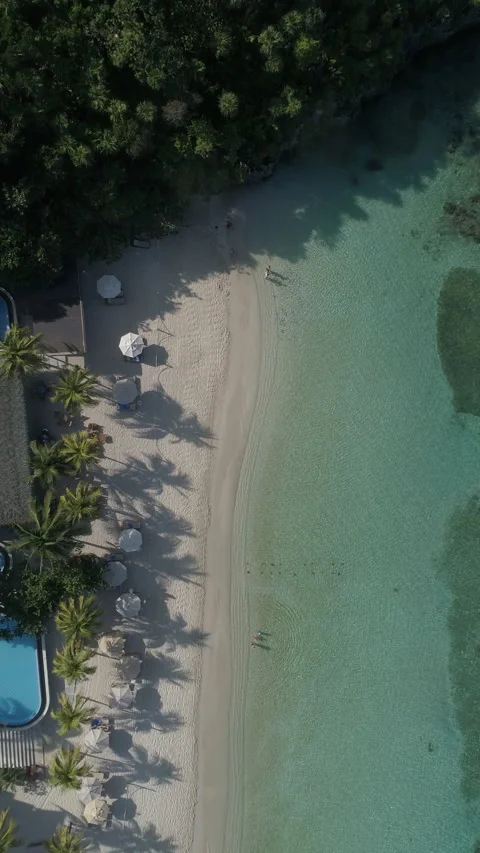 Aerial top view shot of sunny Tropical r... | Stock Video | Pond5