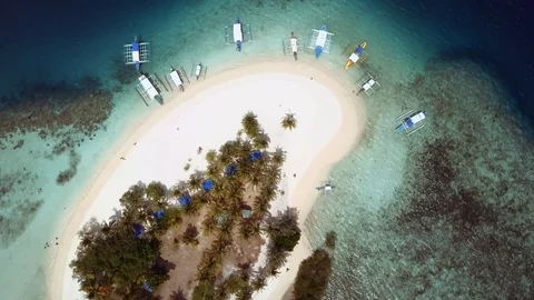 Aerial top view of small tropical island... | Stock Video | Pond5