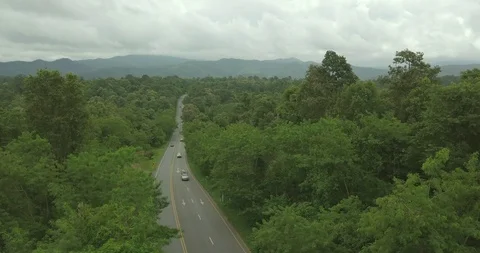 Aerial top view top view of the road thr... | Stock Video | Pond5