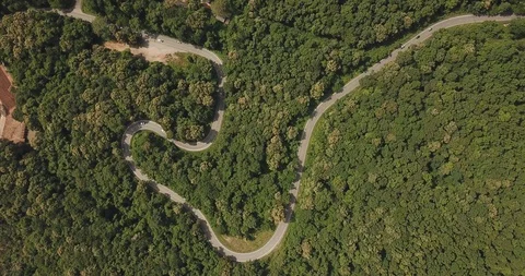 Aerial top view top view of the road thr... | Stock Video | Pond5