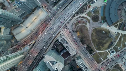 Aerial top view video of the CN tower an... | Stock Video | Pond5