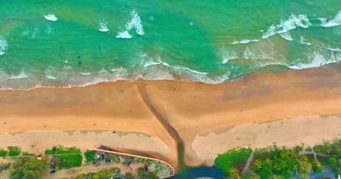 aerial top view The water in the pond fl... | Stock Video | Pond5