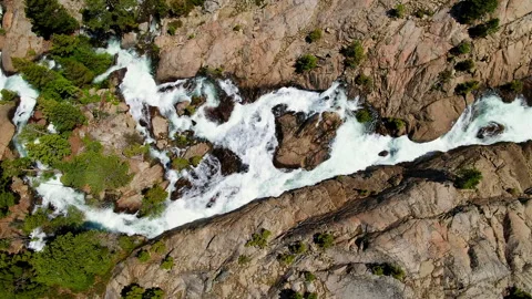 Aerial Top View Of Waterfall Amidst Tree... | Stock Video | Pond5