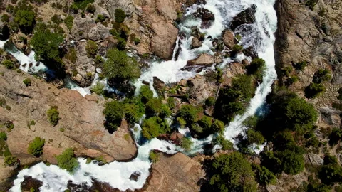 Aerial Top View Of Waterfall Amidst Tree... | Stock Video | Pond5