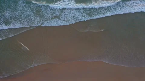 aerial top view white waves in sea loop ... | Stock Video | Pond5