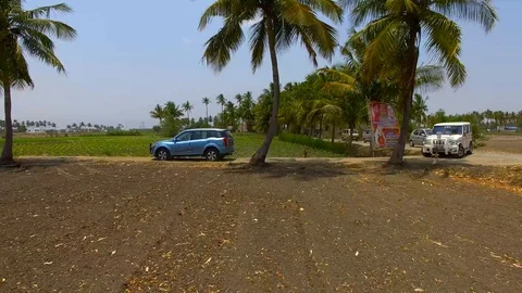 Aerial tracking shot of Cars Moving on C... | Stock Video | Pond5