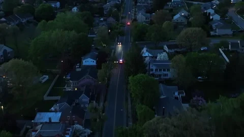 Aerial tracking shot of police car on ma... | Stock Video | Pond5