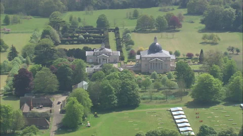 AERIAL United Kingdom-Mereworth Castle | Stock Video | Pond5