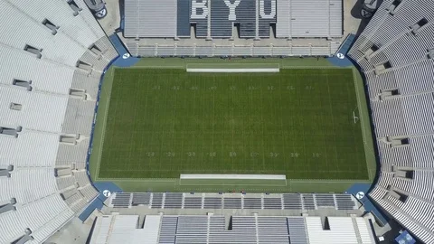 Aerial University BYU football stadium e... | Stock Video | Pond5
