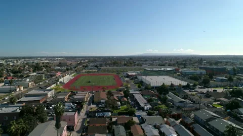 Aerial Upward Shot Of Playground In Resi... | Stock Video | Pond5