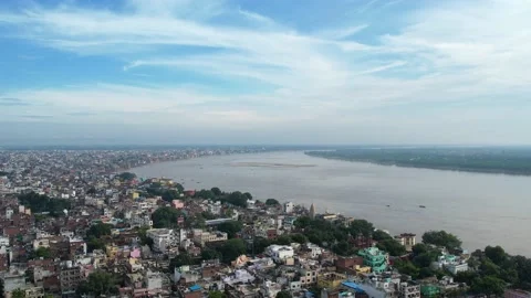 Aerial video 4k of Varanasi city with G... | Stock Video | Pond5