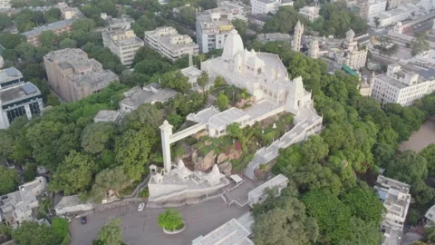 Aerial video of Birla Mandir it is a Hin... | Stock Video | Pond5