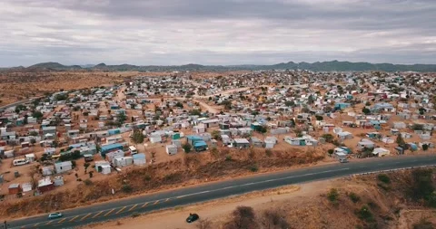 Aerial video of slums area near Windhoek... | Stock Video | Pond5