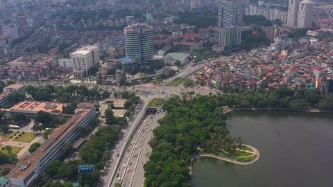 Aerial Vietnam Hanoi Bay Mau Lake Septem... | Stock Video | Pond5