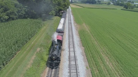 Aerial View of a 1910 Steam Engine with ... | Stock Video | Pond5