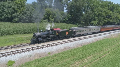 Aerial View of a 1910 Steam Engine with ... | Stock Video | Pond5