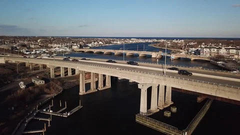 Aerial View 4K - Shark River Route 35 Br... | Stock Video | Pond5