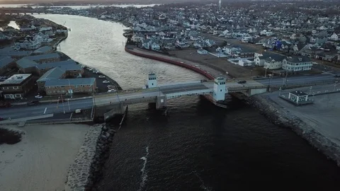 Aerial View 4K - Shark River Inlet Bridg... | Stock Video | Pond5