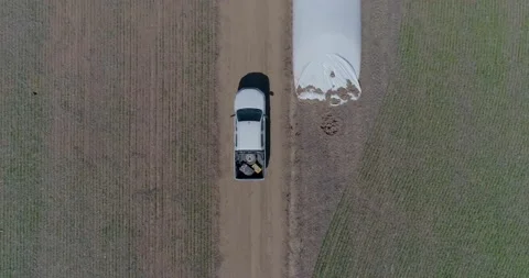 Aerial view of 4x4 pickup truck driving ... | Stock Video | Pond5