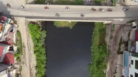 Aerial view above of an extremely pollut... | Stock Video | Pond5