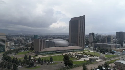Aerial view of the African Union buildin... | Stock Video | Pond5