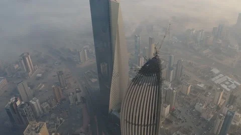 aerial view the air to the city of Kuwai... | Stock Video | Pond5