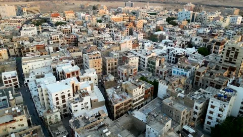 Aerial view Al-Balad historic area of Je... | Stock Video | Pond5