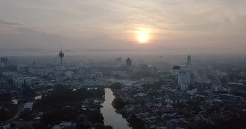 Aerial view of Alor Setar tower, Kedah M... | Stock Video | Pond5