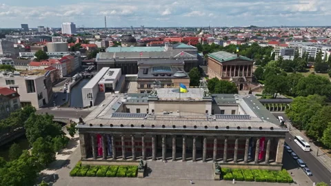 Aerial view of Altes Museum in Berlin , ... | Stock Video | Pond5
