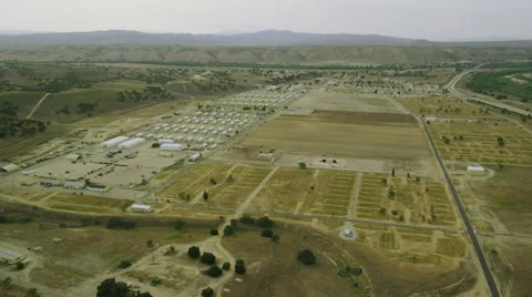 Aerial view of American Military Base. | Stock Video | Pond5