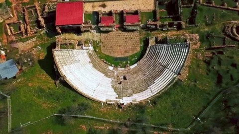 Aerial view of ancient roman Heraclea Bi... | Stock Video | Pond5