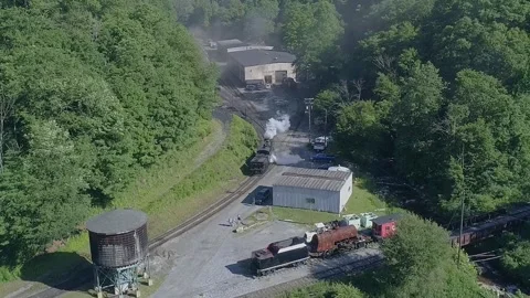 An Aerial View of an Antique Steam Locom... | Stock Video | Pond5