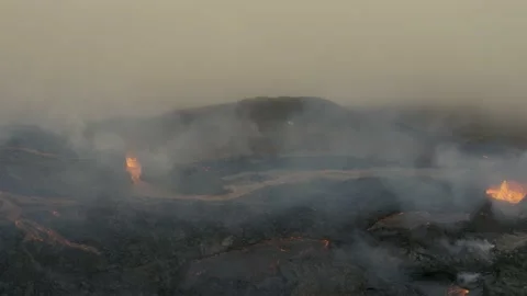 Aerial view of a apocalypse scene after ... | Stock Video | Pond5