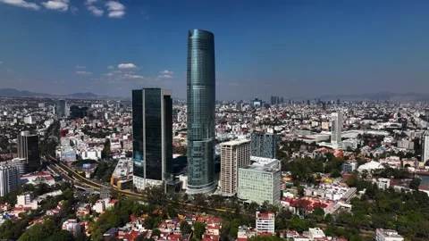 Aerial view approaching the torre Mitika... | Stock Video | Pond5