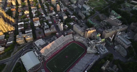 Aerial view around the Percival Molson M... | Stock Video | Pond5