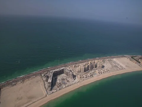Aerial view of Atlantis on Palm Jumeirah... | Stock Video | Pond5