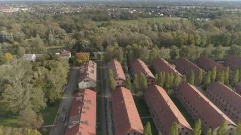 Aerial view of Auschwitz Birkenau, Nazi ... | Stock Video | Pond5