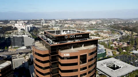 Aerial view of Axos office building in U... | Stock Video | Pond5