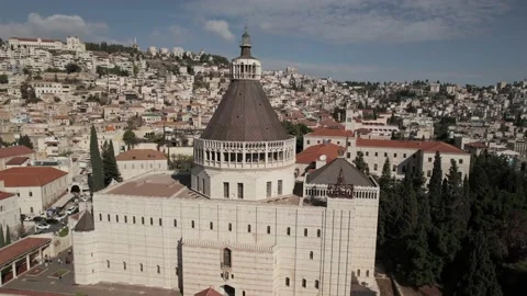 Aerial View of the Basilica of the Annun... | Stock Video | Pond5