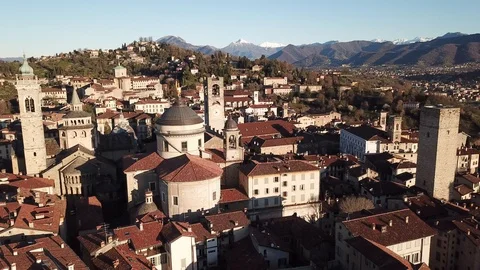 Aerial view of Bergamo. The city center... | Stock Video | Pond5