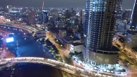 Aerial view of Bitexco Tower, buildings,... | Stock Video | Pond5